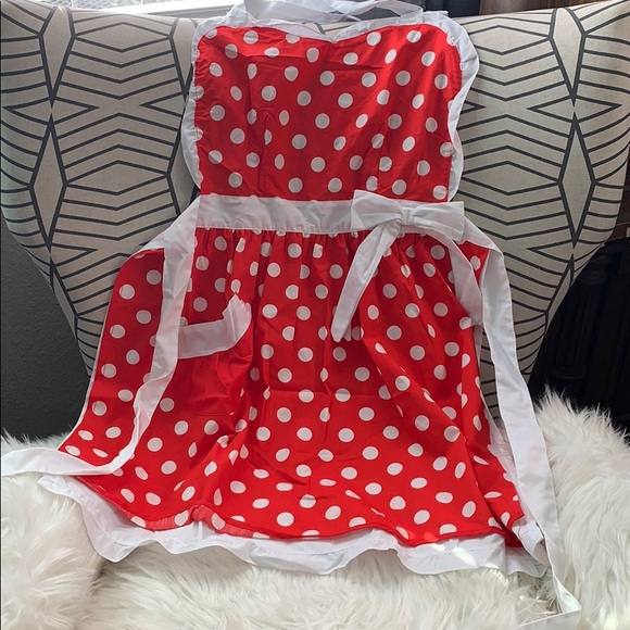 Disney | Accessories | Disney Minnie Mouse Apron For Adults Red | Poshmark